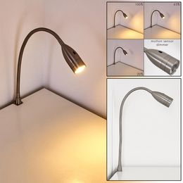 hofstein Alsea Bettleuchte LED Nickel-Matt, 1-flammig, Bewegungsmelder
