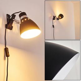 hofstein Stranderott Klemmleuchte Chrom, Schwarz, 1-flammig