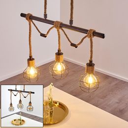hofstein Bangui Pendelleuchte Braun, Schwarz, 3-flammig