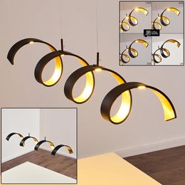 hofstein Rezat Pendelleuchte LED Schwarz-Gold, 1-flammig