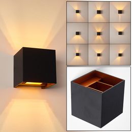hofstein Badajoz Wandleuchte Kupferfarben, Schwarz, 1-flammig