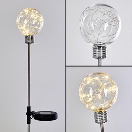 hofstein Hilda Solarleuchte LED Chrom, Transparent, Klar, 20-flammig