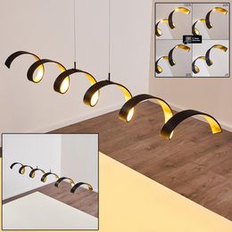hofstein Rezat Pendelleuchte LED Schwarz-Gold, 6-flammig