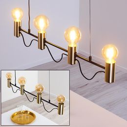 hofstein Gnarp Pendelleuchte Schwarz-Gold, 4-flammig