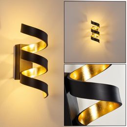 hofstein Rezat Wandleuchte LED Schwarz-Gold, 1-flammig