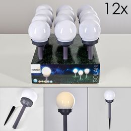 hofstein Hakon 12er Set Solar-Wegeleuchte LED Grau, 1-flammig