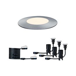 Paulmann Einbauleuchten-Set 'Plug & Shine' für außen, 3 Einbauleuchten mit Verbindungskabel, 50 lm, silber