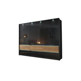 Kleiderschrank Winnipeg - schwarz - 271 cm - 210 cm - 56 cm - Sconto