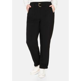 sheego Große Größen: Joggpants im Cargostil, mit High-Waist-Bund, schwarz, Gr.42