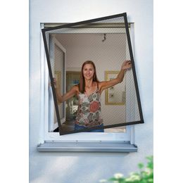 Schellenberg Insektenschutz-Fensterrahmen Fliegengitter Fenster Premium, mit Rahmen aus Aluminium, 140 x 150 cm, anthrazit, 70043, grau
