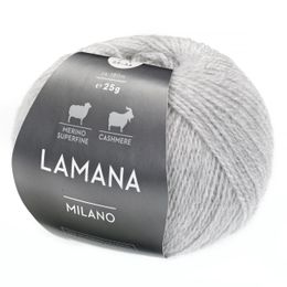 Milano von lamana, Hellgrau Melange, aus Schurwolle
