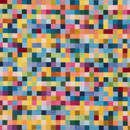 OTTO Stoff Dekostoff Doubleface Wendestoff Jacquard Kästchen Pixel bunt 1,4m