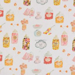 OTTO Stoff Digitaldruck Süßigkeiten Bonbons Candyshop ecru multi 138cm, Digitaldruck, weiß