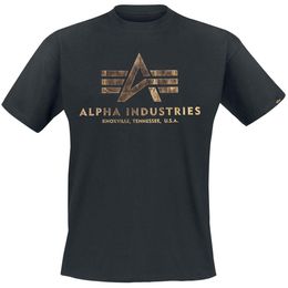 Alpha Industries Basic T T-Shirt schwarz goldfarben in M