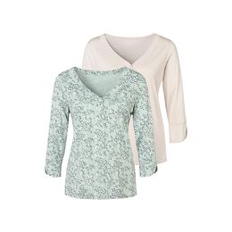 Lascana Shirt female Beige, Green size 48/50