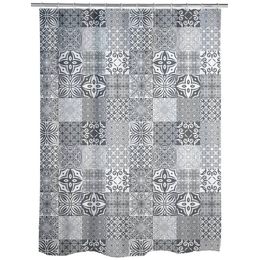 Wenko Duschvorhang Portugal Breite 180 cm, Höhe 200 cm, Textil (Polyester), bunt|grau