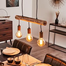 hofstein Gondo Pendelleuchte Rostfarben, 3-flammig