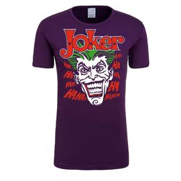 logoshirt T-Shirt 'Joker - Batman' Damen Gr&ouml;&szlig;e M gr&uuml;n / aubergine / rot / wei&szlig;