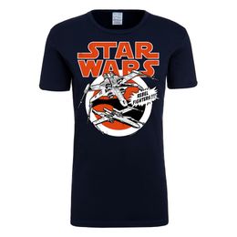 logoshirt T-Shirt Star Wars X-Wings Herren Gr&ouml;&szlig;e S blau