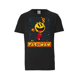 logoshirt T-Shirt 'Pac-Man' Herren Gr&ouml;&szlig;e M blau / gelb / orange / rot / schwarz