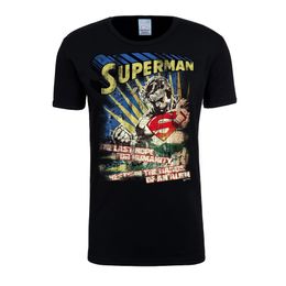 logoshirt T-Shirt Superman Herren Gr&ouml;&szlig;e L schwarz