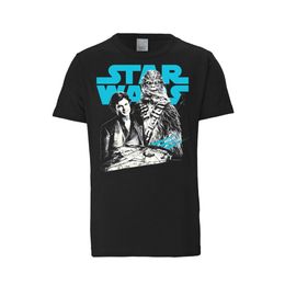 logoshirt T-Shirt 'A Star Wars Story Han Solo & Chewbacca' Herren Gr&ouml;&szlig;e XXXL neonblau / grau / schwarz / wei&szlig;