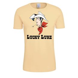 logoshirt T-Shirt 'Lucky Luke Portrait' Damen Gr&ouml;&szlig;e XS beige