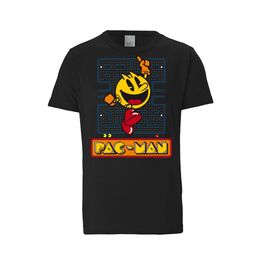 logoshirt T-Shirt 'Pac-Man' Herren Gr&ouml;&szlig;e XS blau / gelb / orange / rot / schwarz