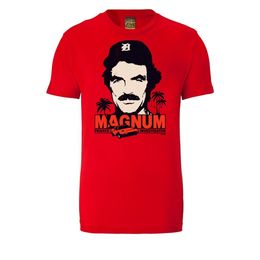 logoshirt T-Shirt MAGNUM Herren Gr&ouml;&szlig;e L beige / rot / schwarz