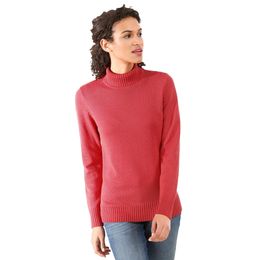 Rollkragenpullover Casual Looks "Pullover" Gr. 54, rot (korallenrot) Damen Pullover Rollkragenpullover