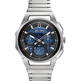 Chronograph Bulova "Curv, 96A205" Armbanduhren silberfarben Herren Quarzuhren