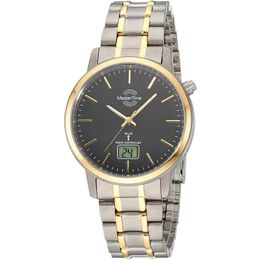 Funkuhr MASTER TIME "Expert Titan, MTGT-10753-21M" Armbanduhren grau (grau, goldfarben) Herren Quarzuhren