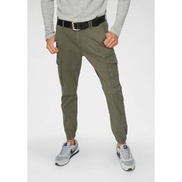 Jack & Jones Cargohose JACK & JONES "PAUL FLAKE" Gr. 32, Länge 34, grün (olive night) Herren Hosen Cargohosen