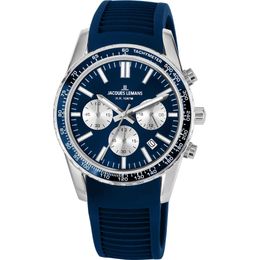 Chronograph Jacques Lemans "Liverpool, 1-2059C" Armbanduhren blau Herren Quarzuhren