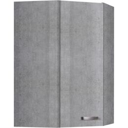 Eckhängeschrank Optifit "Cara" Schränke Gr. B/H/T: 60 cm x 89,6 cm x 34,9 cm, 1 St., grau (beton, beton) Hängeschränke