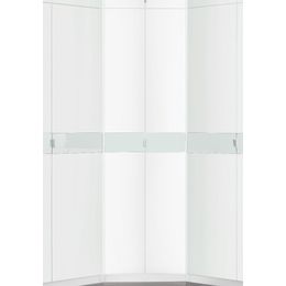 Eckkleiderschrank Priess "Madrid" Schränke Gr. H: 173 cm, weiß (weiß, weißglas) Eckschränke