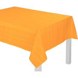 Tischdecke WIRTH "LANGWASSER" Tischdecken Gr. B/L: 130 cm x 220 cm, eckig, orange (apricot) Tischdecken