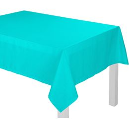Tischdecke WIRTH "WIRTHNatur" Tischdecken Gr. B/L: 130 cm x 190 cm, eckig, blau (türkis) Tischdecken