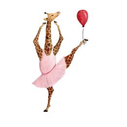 Leinwandbild queence "Ballerina Giraffe" Bilder Gr. B/H/T: 80 cm x 120 cm x 2 cm, rosa Leinwandbilder