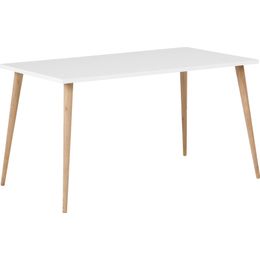 Schreibtisch Schildmeyer "Jonte" Tische Gr. B/H/T: 140,0 cm x 75,0 cm x 75,0 cm, weiß (kreideweiß, eichefarben, kreideweiß) Schreibtische