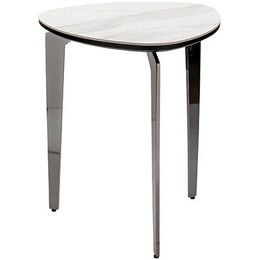 Couchtisch Fink "KELON" Tische Gr. B/H: 44 cm x 51,6 cm, grau (weiß, grau, weiß,grau) Couchtisch Runde Couchtische rund oval Tisch