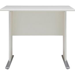 Schreibtisch Schildmeyer "Serie 200" Tische Gr. B/T: 90 cm x 65 cm, weiß (weiß, weiß, silber, weiß) Schreibtische