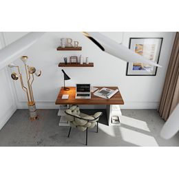 Schreibtisch TemaHome "Multi" Tische Gr. B/H/T: 160 cm x 75 cm x 90 cm, weiß (weiß, walnussfarben) Schreibtische