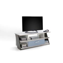 TV-Bank FMD "Nona" Sideboards Gr. B/H/T: 135 cm x 52 cm x 50 cm, bunt (sandeichefarben, abgesetzt blau, lavafarben) TV-Sideboards