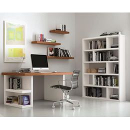 Schreibtisch TemaHome "Multi" Tische Gr. B/H/T: 180 cm x 75 cm x 90 cm, weiß (weiß, walnussfarben) Schreibtische