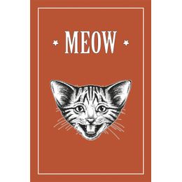 Leinwandbild queence "Katze MEOW" Bilder Gr. B/H/T: 60 cm x 90 cm x 2 cm, grau Leinwandbilder