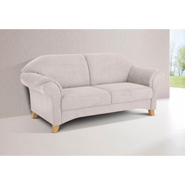 3-Sitzer Home Affaire "Mayfair", grau (grau, wei&szlig;), B:194cm H:90cm T:90cm, MELROSE (100% Polyester);Struktur fein (95% Polyester, 5% Polyamid), Sofas