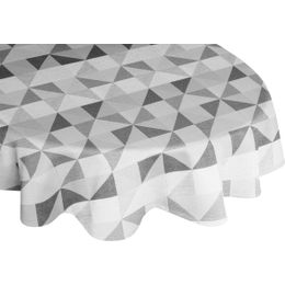 Tischdecke WIRTH "BERLARE" Tischdecken Gr. B/L: 130 cm x 190 cm, oval, grau (dunkelgrau) Tischdecken