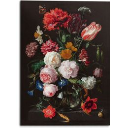 Holzbild Reinders "Stilleben Blumen in Vase Jan Davidsz de Heem" Bilder Gr. B/H/T: 100 cm x 140 cm x 2 cm, 1 St., bunt (mehrfarbig) Holzbilder