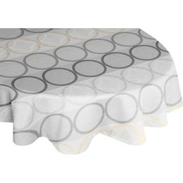 Tischdecke WIRTH "ZIRBELLO" Tischdecken Gr. B/L: 130 cm x 190 cm, oval, grau (hellgrau) Tischdecken